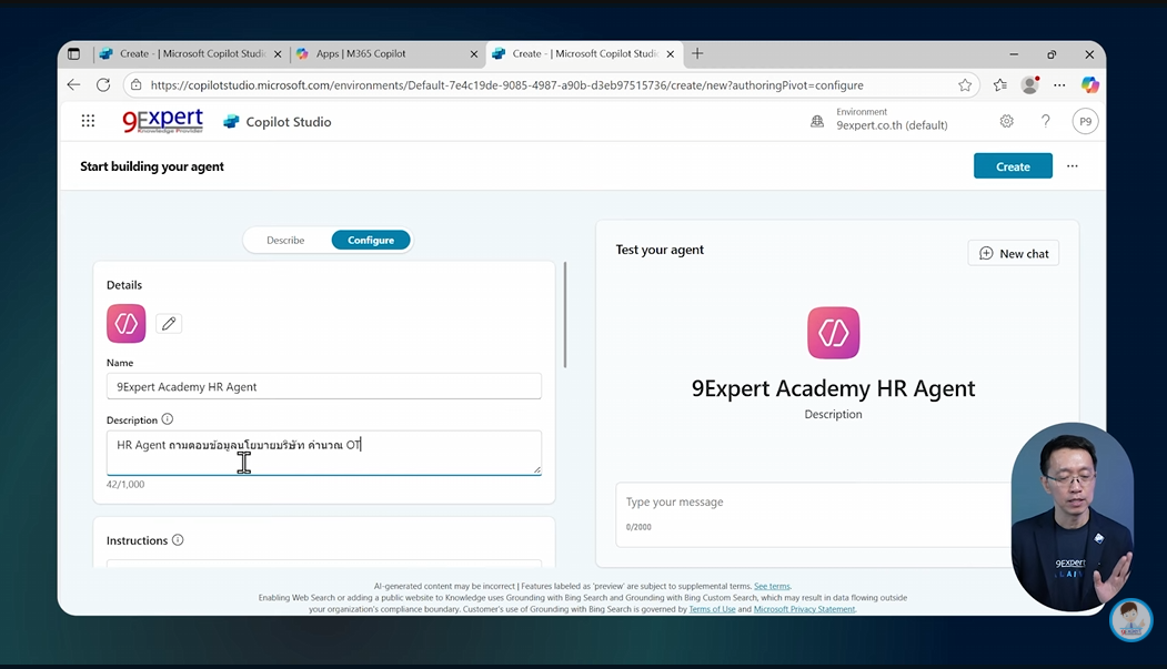 สร้าง AI Agent ด้วย Copilot Studio: แนวทางใหม่ในการจัดการงาน HR | 9Expert